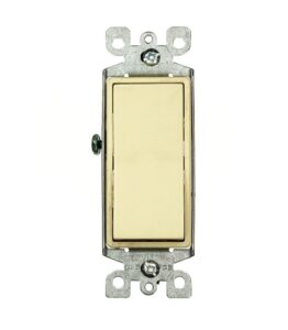 leviton 5603-2i 15 amp, 120/277v, decora rocker 3-way ac quiet switch, residential grade, grounding, 10 pack, ivory