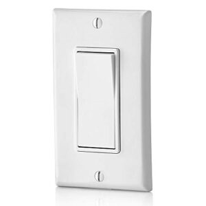 Leviton 5601-2AW Antimicrobial 15Amp 120/277V Decora Rocker Single Pole AC Quiet Switch, White