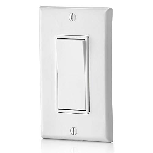 Leviton 5601-2AW Antimicrobial 15Amp 120/277V Decora Rocker Single Pole AC Quiet Switch, White