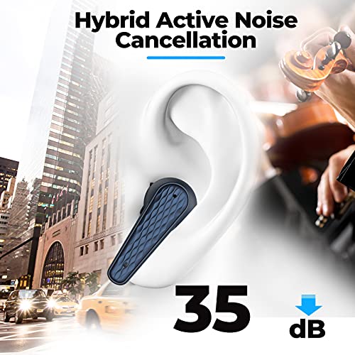 Digdiy Wireless Earbuds Hybrid Active Noise Cancelling, D11 ANC Wireless Earphones, Bluetooth 5.2 in-Ear Detection Headphones, Transparency Mode, ENC Clear Calls, 28H Battery Wireless Charging, IPX6