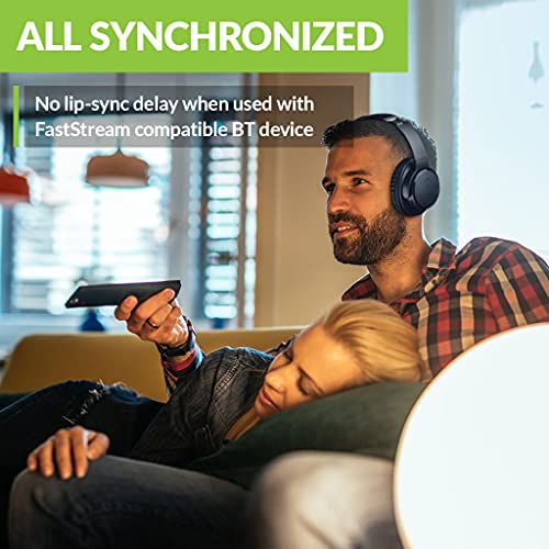 Avantree AS50, a Second Pair of Bluetooth Headphones Ensemble Wireless TV Watching Set Dual Link, 35 Hours, Extra Loud, No Delay, (No Charging Dock Included, Single Headphone Only)