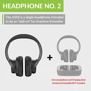 Avantree AS50, a Second Pair of Bluetooth Headphones Ensemble Wireless TV Watching Set Dual Link, 35 Hours, Extra Loud, No Delay, (No Charging Dock Included, Single Headphone Only)