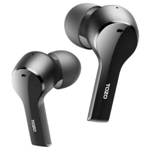 tozo t9s 2022 version true wireless earbuds 4 mic environmental noise canceling call headphone,long endurance bluetooth 5.3 ipx7 waterproof built-in mic headset