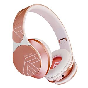 powerlocus bluetooth headphones over ear, wireless headphones, foldable headphone with hi-fi stereo, built-in microphone,soft foam earmuffs, micro sd wireless and wired headphone for iphone/ipad/pc/tv