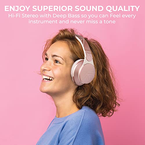 PowerLocus Bluetooth Headphones Over Ear, Wireless Headphones, Foldable Headphone with Hi-Fi Stereo, Built-in Microphone,Soft Foam Earmuffs, Micro SD Wireless and Wired Headphone for iPhone/iPad/PC/TV