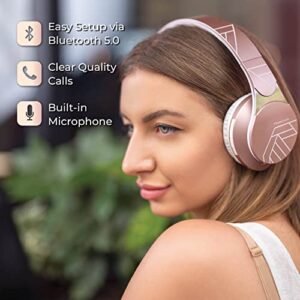 PowerLocus Bluetooth Headphones Over Ear, Wireless Headphones, Foldable Headphone with Hi-Fi Stereo, Built-in Microphone,Soft Foam Earmuffs, Micro SD Wireless and Wired Headphone for iPhone/iPad/PC/TV