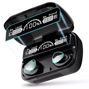 wireless earbuds, new bluetooth headphones led display charging case ipx7 waterproof built-in mic deep bass high-fidelity stereo earphones for sports work