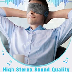 Sleep Headphones Bluetooth Sleeping Headband: 10Hrs Wireless Music Eye Mask with Soft Cozy Earbuds Comfortable Earphones for Side Sleepers - Comfy Head Band Ear Buds Men Women Gifts (Medium)