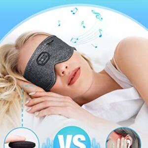 Sleep Headphones Bluetooth Sleeping Headband: 10Hrs Wireless Music Eye Mask with Soft Cozy Earbuds Comfortable Earphones for Side Sleepers - Comfy Head Band Ear Buds Men Women Gifts (Medium)