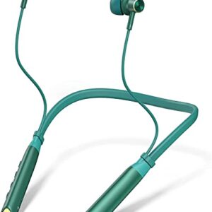 HTC Bluetooth Neckband Headphones ANC, Bluetooth 5.0 Neckband Earphones Magnetic with Active Noise Cancellation & ENC for Voice Call, Running, Exercising -IPX5 Water Resistant/16 H Playtime-Dark Green