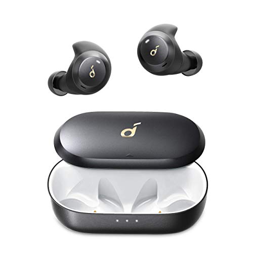 Soundcore by Anker Spirit Dot 2 True Wireless Earbuds, Deep Bass, IPX7 Waterproof, Sweatproof, 16H Playtime, Fast Charge, Comfortable AirWings, Bluetooth 5, Mini Sports Earphones (Renewed)