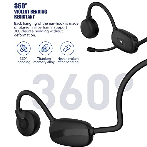 eKudgel Bone Conduction Headphones Wireless Bluetooth Headset with Microphone ENC Noise Cancelling with mic Clear Calls