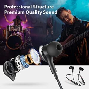 Wireless Earbuds, TITACUTE Bluetooth Headphone NeckBand Earphone for Samsung A53 A14 Galaxy S23 S22 S21 iPhone 13 Pro Max 14 11 XR Google Pixel 6 7 6a Magnetic Neck Strap Sport Headset with Microphone