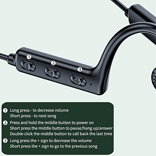 2023 Bone Conduction Headphones Bluetooth 5.1 Wireless with Microphone, Waterproof Swimming Sports Noise Cancelling Earbuds Open Ear Earphones