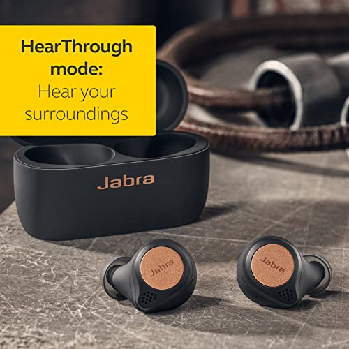 Jabra Elite Active 75t True Wireless Bluetooth Earbuds, Copper Black – Wireless Earbuds for Running and Sport, Charging Case Included, 4th Generation, 28 Hour Battery, Sport Earbuds (Renewed)