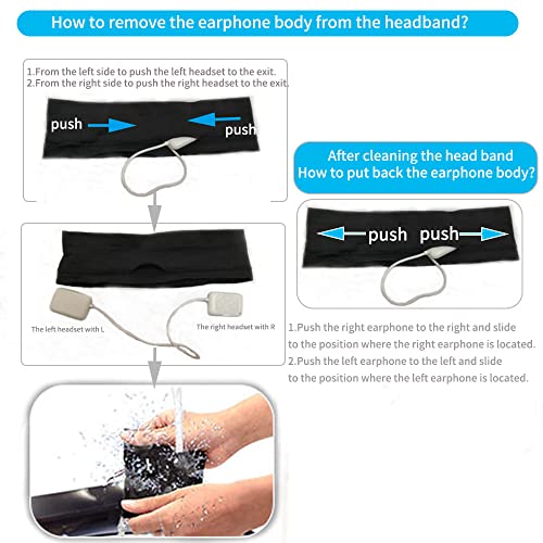 Wireless Sports Headband Headphones Sweatproof-Sleep Eye Mask Headband Headsets Gyms Music Earphones with HD Speaker for Men & Women