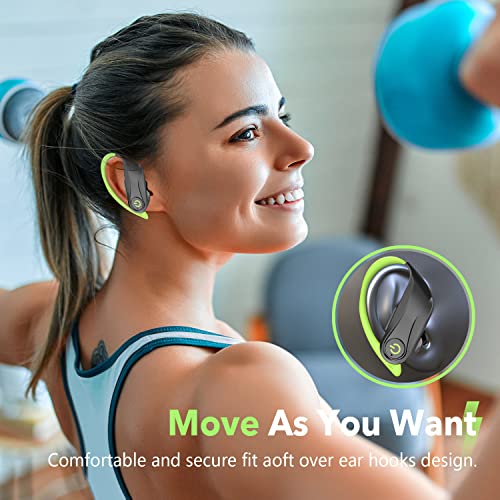 Vanzon Wireless Earbuds Bluetooth Headphones, IPX7 Waterproof Over Ear Earphones for 48Hrs Play Back Sport Earphones,with LED Charging Case&Earhooks Built-in Mic Headset Workout