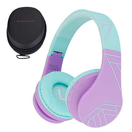 PowerLocus Bluetooth Headphones for Kids, Wireless Foldable Headphones Over Ear, Headphone with Microphone, 85DB Volume Limit, Wireless and Wired Headset with Micro SD, FM for Cellphones, Tablets, PC