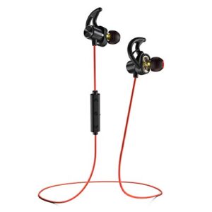 phaiser bhs-790 bluetooth headphones with dual graphene drivers and bluetooth sport headset with mic – wireless earbuds for running – sweatproof, redheat