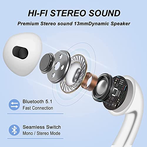 Wireless Earbuds,Bluetooth 5.3 Headphones Noise Cancelling Air Buds Pods 3D Stereo Ear pods in-Ear Ear Bud Built-in Mic IPX7 Waterproof Earphones Sport Headsets for iPhone/Samsung/airpod Case/Android