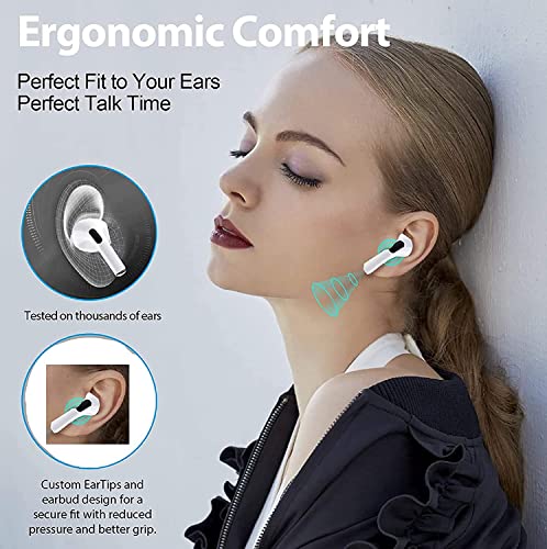 Wireless Earbuds,Bluetooth 5.3 Headphones Noise Cancelling Air Buds Pods 3D Stereo Ear pods in-Ear Ear Bud Built-in Mic IPX7 Waterproof Earphones Sport Headsets for iPhone/Samsung/airpod Case/Android