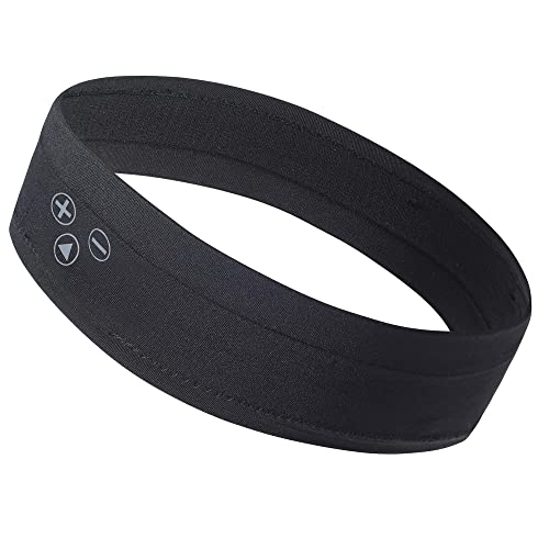 Wireless Sport Headband Headsets - Cozy Sweat Bands Music Headphones Sleep Earphones with Mic & Stereo HD Speakers for Workout, Sleeping, Yoga, Running, Gift