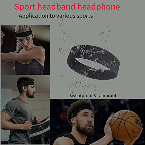 Wireless Sport Headband Headsets - Cozy Sweat Bands Music Headphones Sleep Earphones with Mic & Stereo HD Speakers for Workout, Sleeping, Yoga, Running, Gift