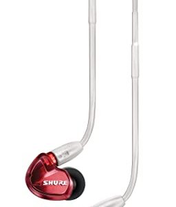 Shure SE535LTD Professional Wired Sound Isolating Earbuds, High Definition Sound + Natural Bass, Three Drivers, Secure in-Ear Fit, Detachable Cable, Durable Quality - Red