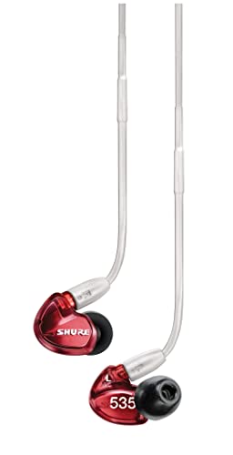 Shure SE535LTD Professional Wired Sound Isolating Earbuds, High Definition Sound + Natural Bass, Three Drivers, Secure in-Ear Fit, Detachable Cable, Durable Quality - Red