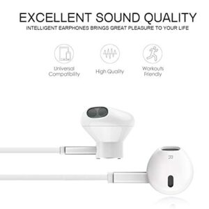 Headphones with Microphone Certified in-Ear Headphone 3.5mm Noise Isolating Earphones Headset for Laptop Tablet Android Smartphones (White) 1-Pack