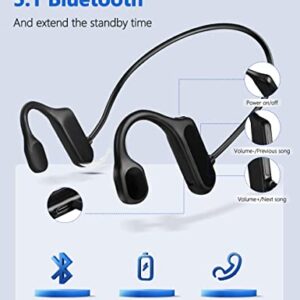 Bone Conduction Headphones -Wireless Bluetooth Headphones- Open Ear Earphone- Sports Bluetooth Headset - Sweatproof for Running and Workouts