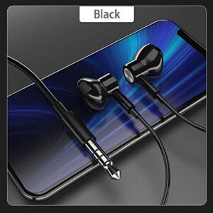 Wired Earbuds Noise Isolating In-Ear Headphones Earphones with Mic Volume Control 3.5mm Plug for Sports Workout Compatible with Cell Phones Android Samsung Galaxy Moto Tablets Laptops Computer (Black)