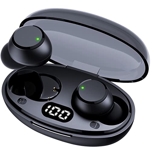 True Wireless Earbuds Headphones with Digital Power Display IPX7 Waterproof Ear Buds in-Ear Earphones for Android Gaming PC Computer Laptop TV Music Sport