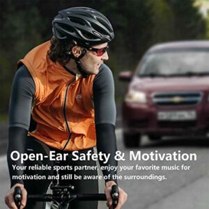 Bone Conduction Open-Ear Bluetooth Sport Headphones, Premium Wireless Over-Ear Earphones with Built-in Dual Mic works for Running, Workouts, Bicycling, Hiking, Gym, Driving, Office and Many More