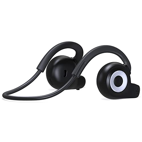 Small Bluetooth Headphones Behind The Head,Wrap Around Head Headphones with Microphone, Sports Wireless Sweatproof Headset, Foldable & Carrying Case