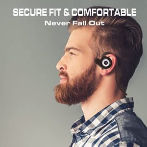 Small Bluetooth Headphones Behind The Head,Wrap Around Head Headphones with Microphone, Sports Wireless Sweatproof Headset, Foldable & Carrying Case