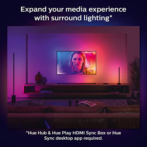 Philips Hue Play Gradient Light Tube, Large, Black, Surround Lighting (Sync with TV, Music and Gaming), Hue Hub & Hue Sync Box Required