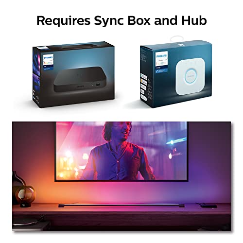 Philips Hue Play Gradient Light Tube, Large, Black, Surround Lighting (Sync with TV, Music and Gaming), Hue Hub & Hue Sync Box Required