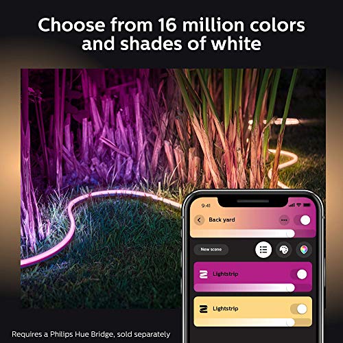 Philips Hue White & Color Ambiance Outdoor LightStrip 5m/16ft (Requires Hue Hub, Works with Amazon Alexa Apple HomeKit and Google Assistant)