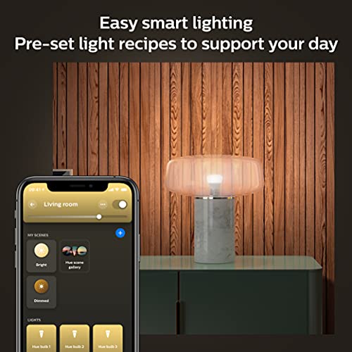 Philips Hue White Medium Lumen (75W) Smart Button Starter Kit, Hub Included, Works with Amazon Alexa, Google Assistant, Apple HomeKit (New Version)