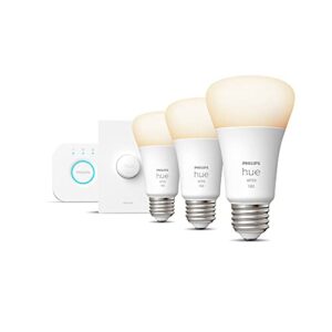 Philips Hue White Medium Lumen (75W) Smart Button Starter Kit, Hub Included, Works with Amazon Alexa, Google Assistant, Apple HomeKit (New Version)