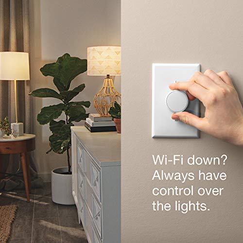 Lutron Aurora Smart Bulb Dimmer Switch | for Philips Hue Smart Bulbs | Z3-1BRL-WH-L0 | White