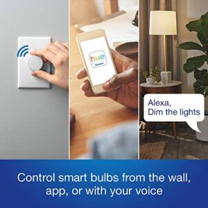 Lutron Aurora Smart Bulb Dimmer Switch | for Philips Hue Smart Bulbs | Z3-1BRL-WH-L0 | White