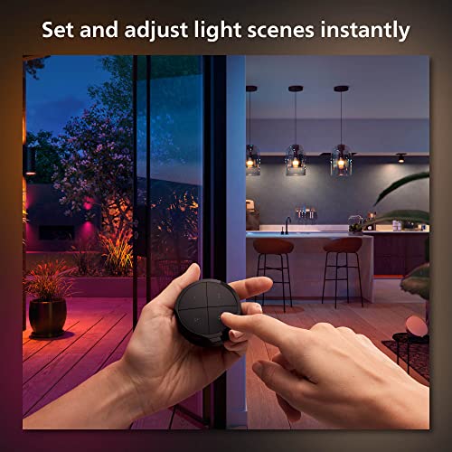 Philips Hue Wall Tap Dial Light Switch, Installation-Free, Smart Home, Exclusively for Philips Hue Smart Lights, Black, 2-Pack