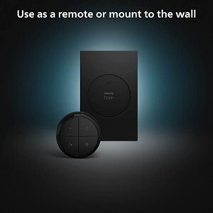 Philips Hue Wall Tap Dial Light Switch, Installation-Free, Smart Home, Exclusively for Philips Hue Smart Lights, Black, 2-Pack