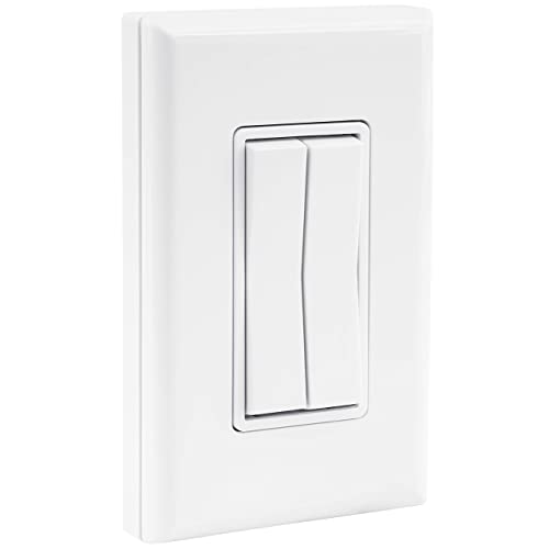 RunLessWire Click for Philips Hue Wireless Dimmer Light Switch, Smart Switch with Battery-Free Installation (Switch, White)