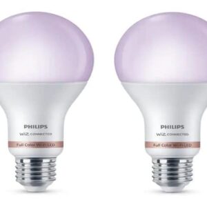 Philips Color and Tunable White A21 LED High Lumen 100W Equivalent Dimmable Smart Wi-Fi Wiz Connected Light Bulb, Compatible with Alexa, Google Assistant, and Siri Shortcuts (2-Pack) (9290024493)