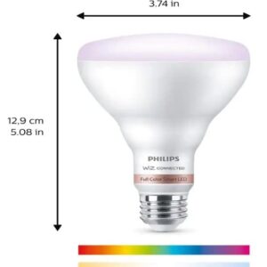 Philips Color and Tunable White BR30 LED 65-Watt Equivalent Dimmable Smart Wi-Fi Wiz Connected Wireless LED Light Bulb, Compatible with Alexa, Google Assistant, Siri, 2-Pack Recessed Can Light Bulbs