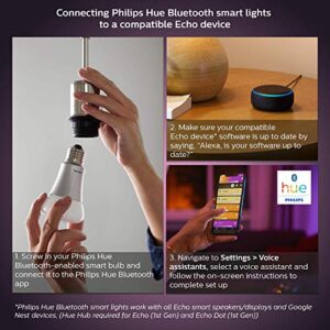 Philips Hue White & Color Ambiance BR30 LED Smart Bulbs, 16 Million Colors (Hue Hub Required), Compatible with Alexa, Google Assistant, and Apple HomeKit, Old Version, 4 Bulbs