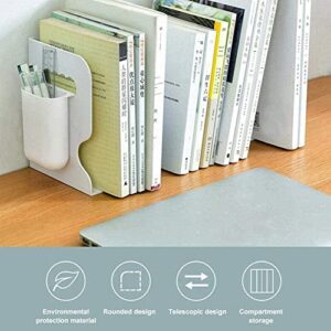 Retractable Bookends for Shelves Bookshlef with Pen Book Support Stand Desk Magazine File Book Rack Organizer